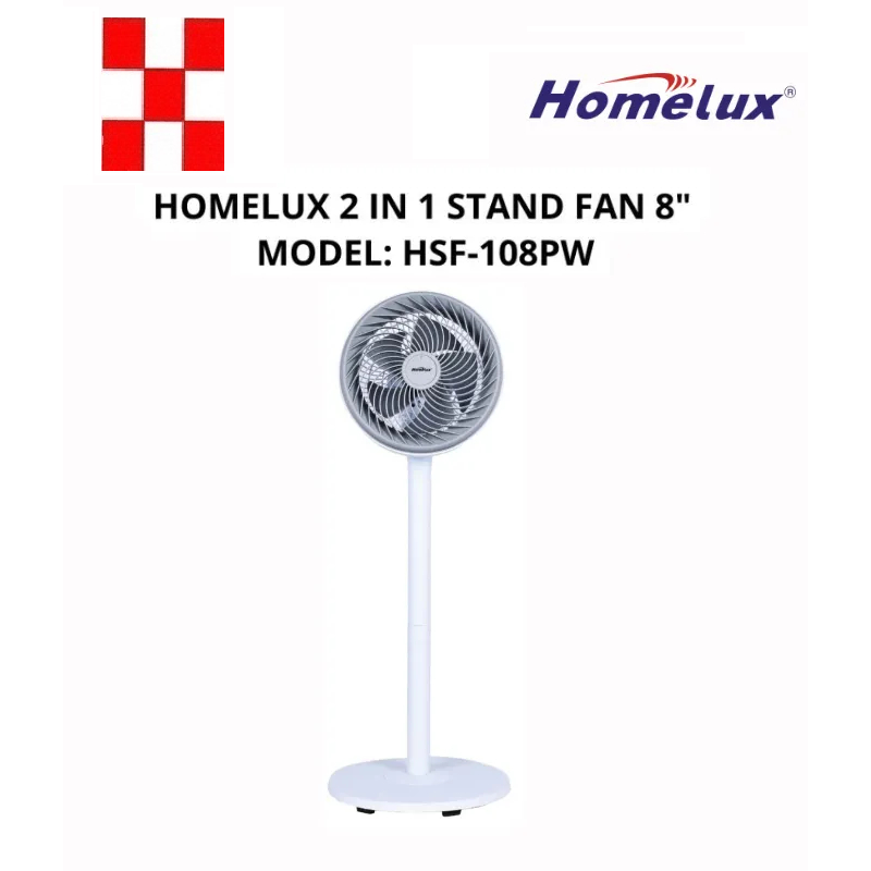 Homelux Powerful 2 In 1 Stand Fan 8'' / Adjustable Stand Fan / Table ...