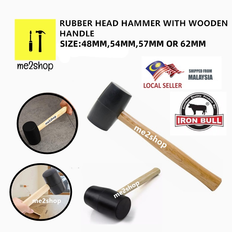 IRON BULL RUBBER HEAD HAMMER WITH WOODEN HANDLE FOR PROJECT CERAMIC ...