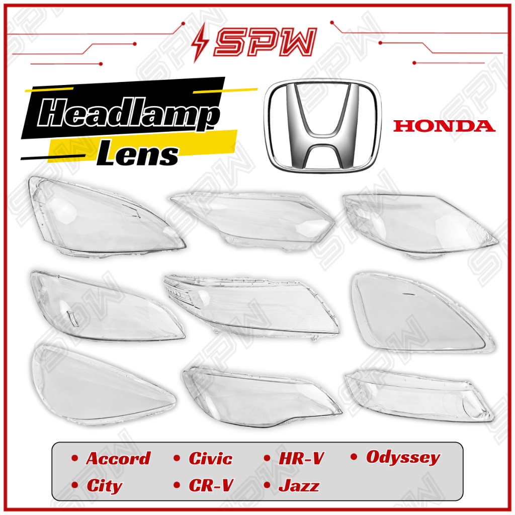HONDA HEAD LAMP LENS COVER Head Light OEM Headlamp Clear Len Covers HD ...