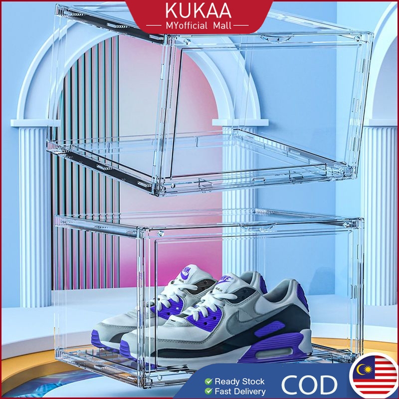 Kukaa High-quality Acrylic Shoe Box With Magnetic Doors Shoe Box Kotak ...
