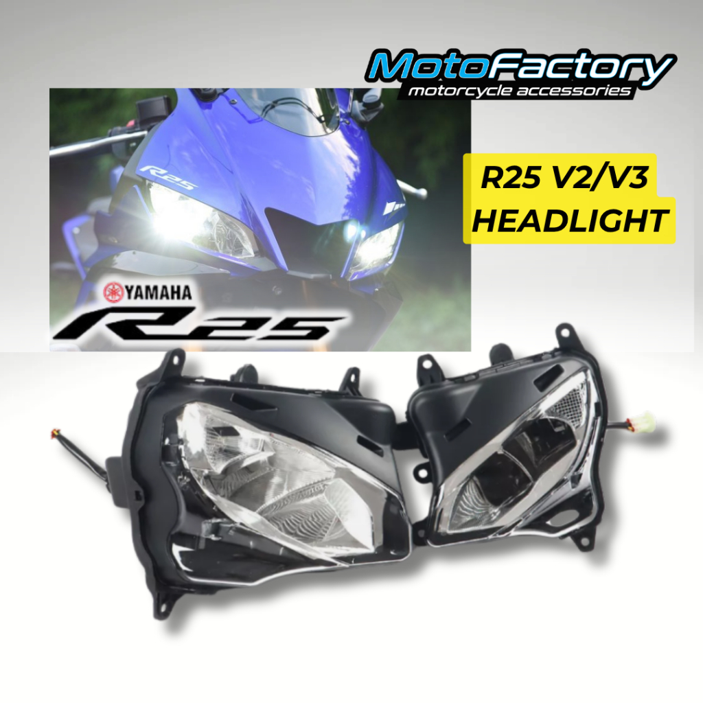 YAMAHA R25 V2 YZF R25 V2 V3 HEADLIGHT HEADLAMP LAMPU DEPAN (2019-2024 ...