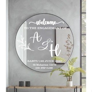 [ PROMO LAUNCHING ] Sticker Cermin Bulat Kahwin Custom Majlis ...