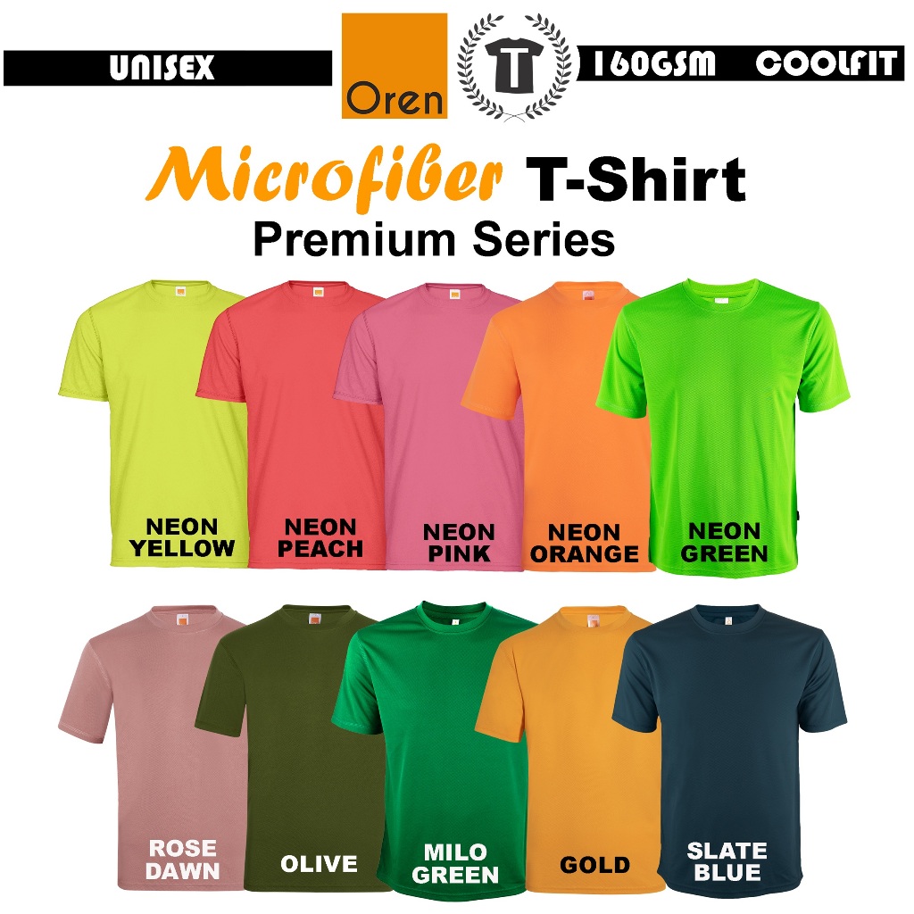 【Premium】Microfiber Plain T-Shirt Round Neck QD0469/QD0470/QD0454 ...