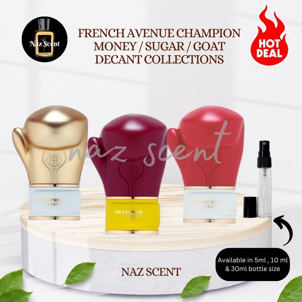 Champion French Avenue Decant Collections ( Sugar / Money / G.O.A.T ...