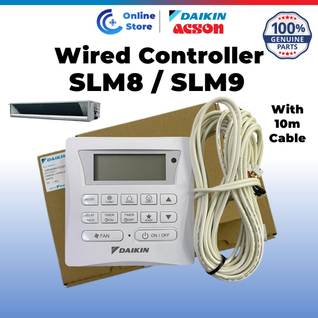 DAIKIN SLM8 / ACSON SLM9 10M Cable Wired Controller Conceal Unit Remote ...