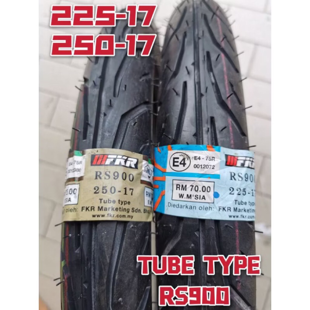 FKR TAYAR TYRE 17 RS900 Tube Type 225-17 250-17 225 250 TIRE RODA ...