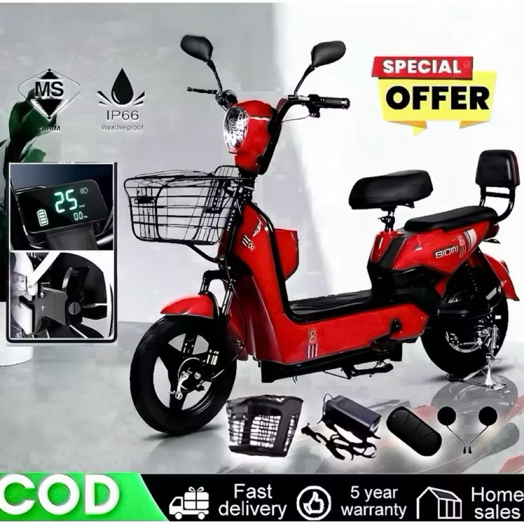 Ebike Skuter 100% Siap Pasang Elektrik Basikal Dewasa escooter electric ...