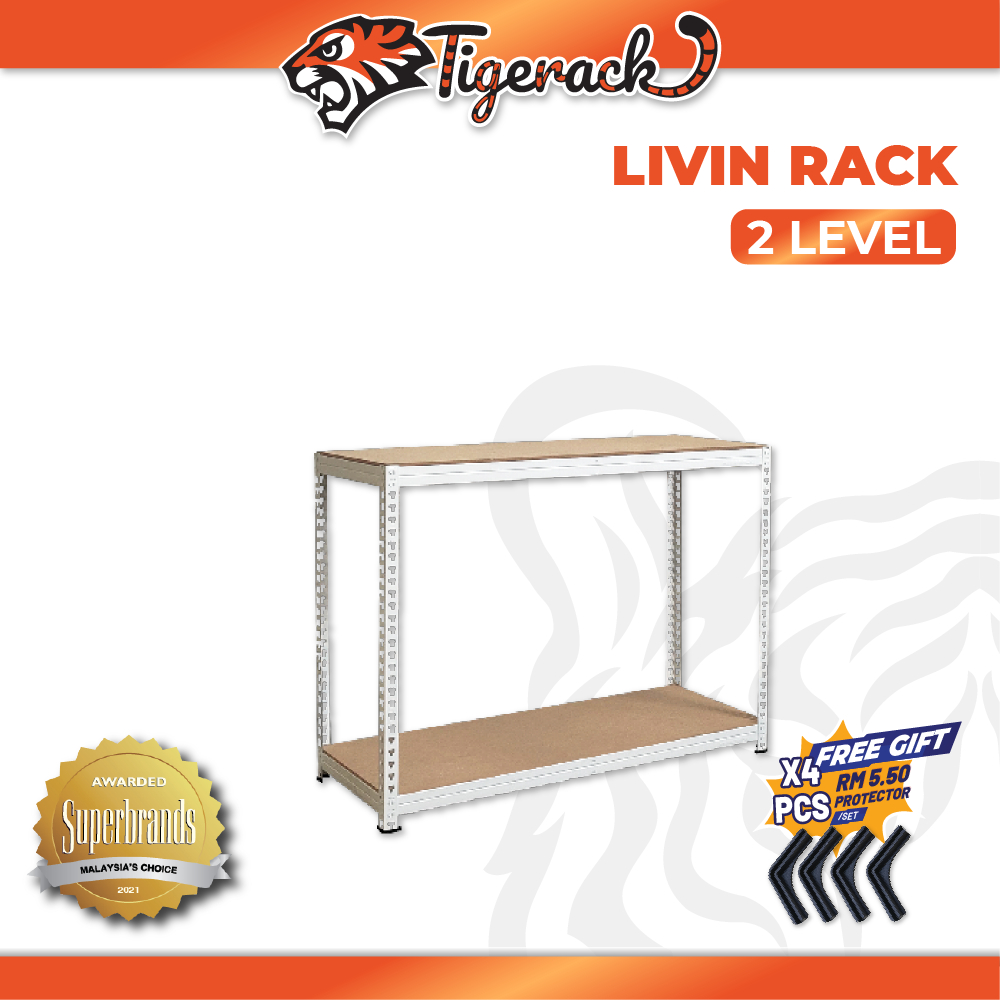 TIGERACK [Free Shipping] Livin Rack White Boltless Rack 2 Levels Shelf ...