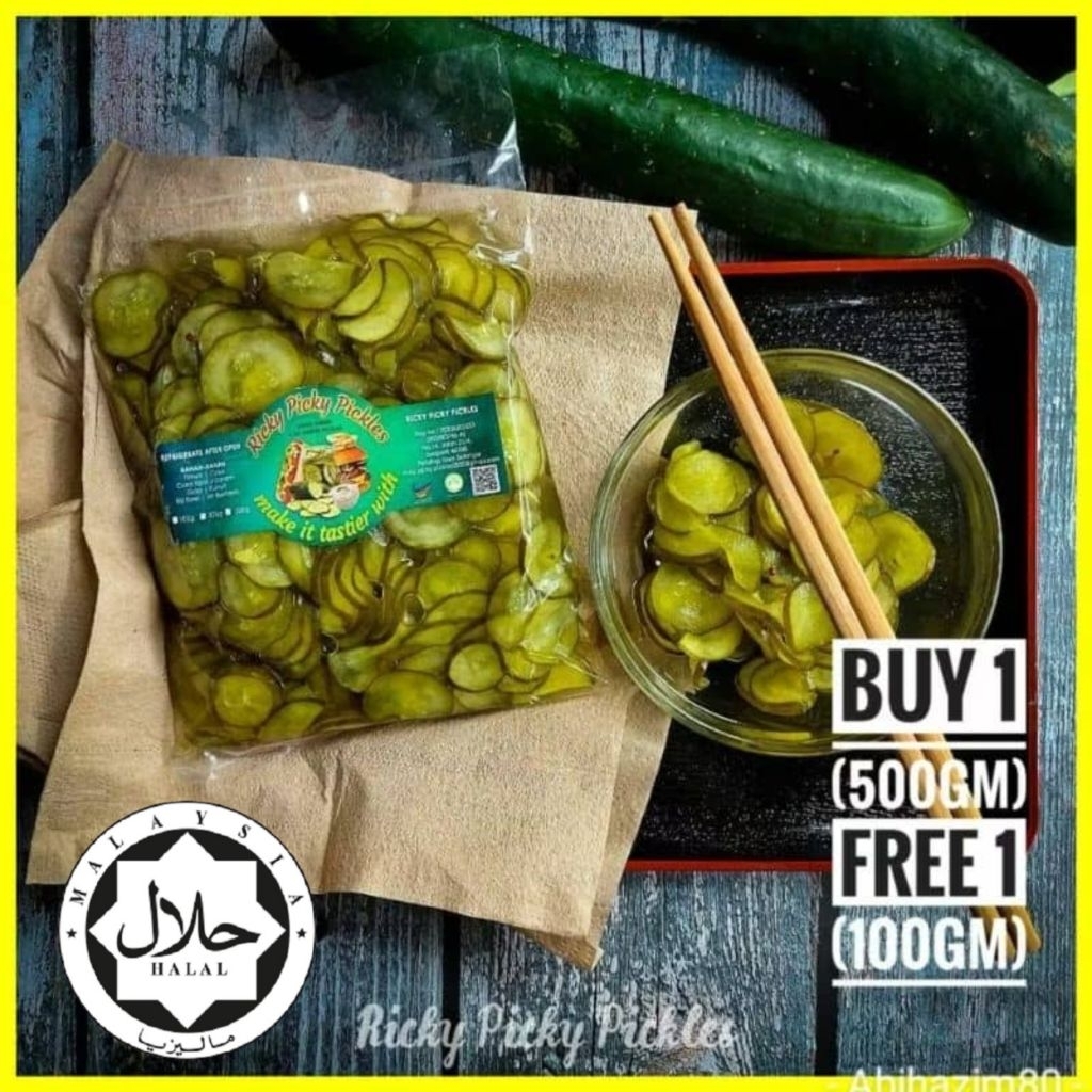Muslim Halal Cucumber Slice Pickles / Jeruk Timun Halal (Percuma 100gm ...