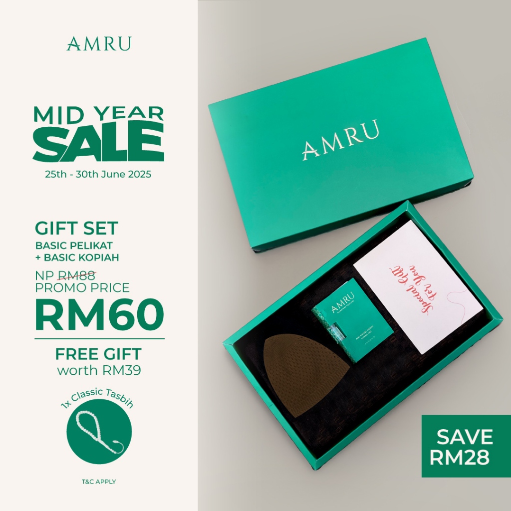 AMRU Basic Gift Set (Basic Pelikat II + Basic Kopiah) Hadiah Istimewa Ayah Suami Birthday with ...