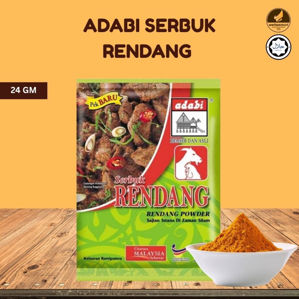 Adabi Serbuk Rempah Rendang Ayam & Daging 24g | Shopee Malaysia