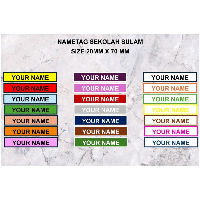 NAME TAG/TANDA NAMA PELAJAR SEKOLAH (JENIS SULAM) | Shopee Malaysia