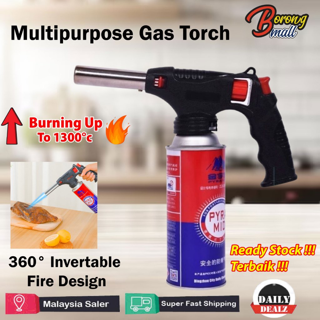 Multipurpose Gas Torch Flame Portable Butane Adjustable Fire Outdoor ...