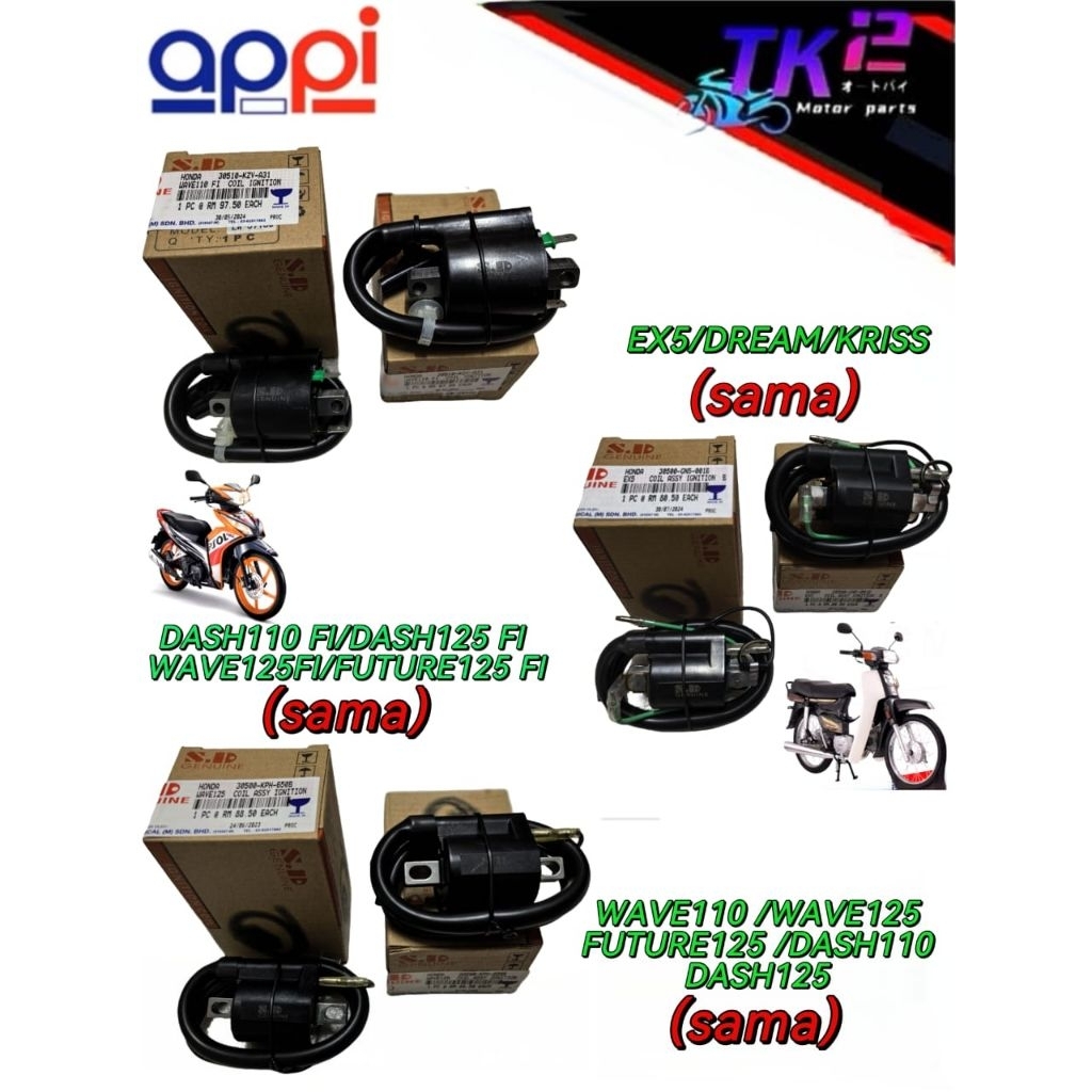HONDA EX5/WAVE125/WAVE110FI COIL PLUG SD APPI BUATAN MALAYSIA 🇲🇾 HIGH ...