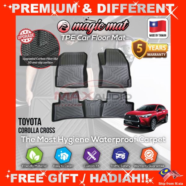 TOYOTA COROLLA CROSS MAGIC MAT 5D TPE Carpet Car Mat Alas Kaki Karpet ...