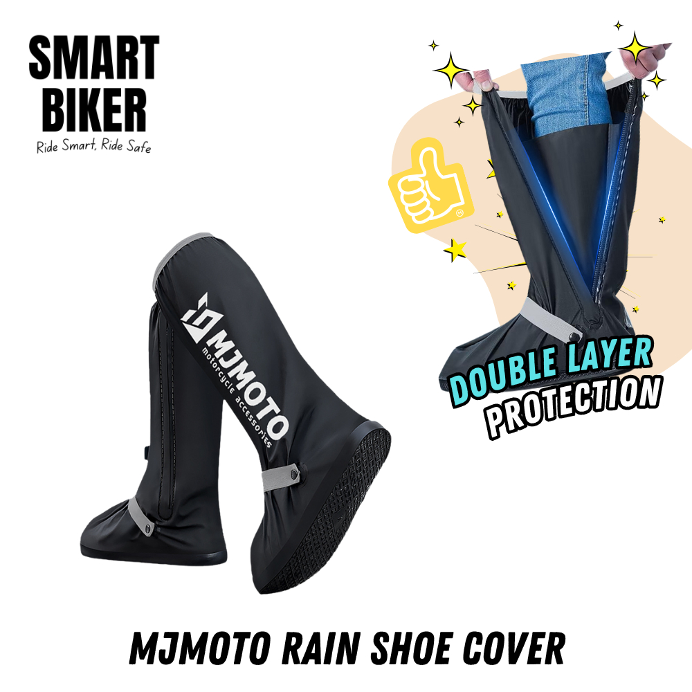 MJMOTO Waterproof Rain Shoe Cover PVC High-Top Genuine Outdoor Rainy ...