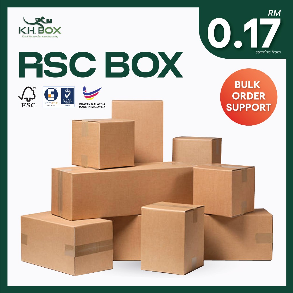 KHBOX Kotak Plain RSC Kotak Carton Packaging Box Normal Box Carton Box ...