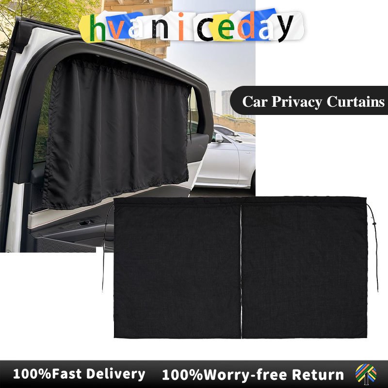 3Pcs Car Window Shades Universal Car Divider Curtain Between Rear Seat ...