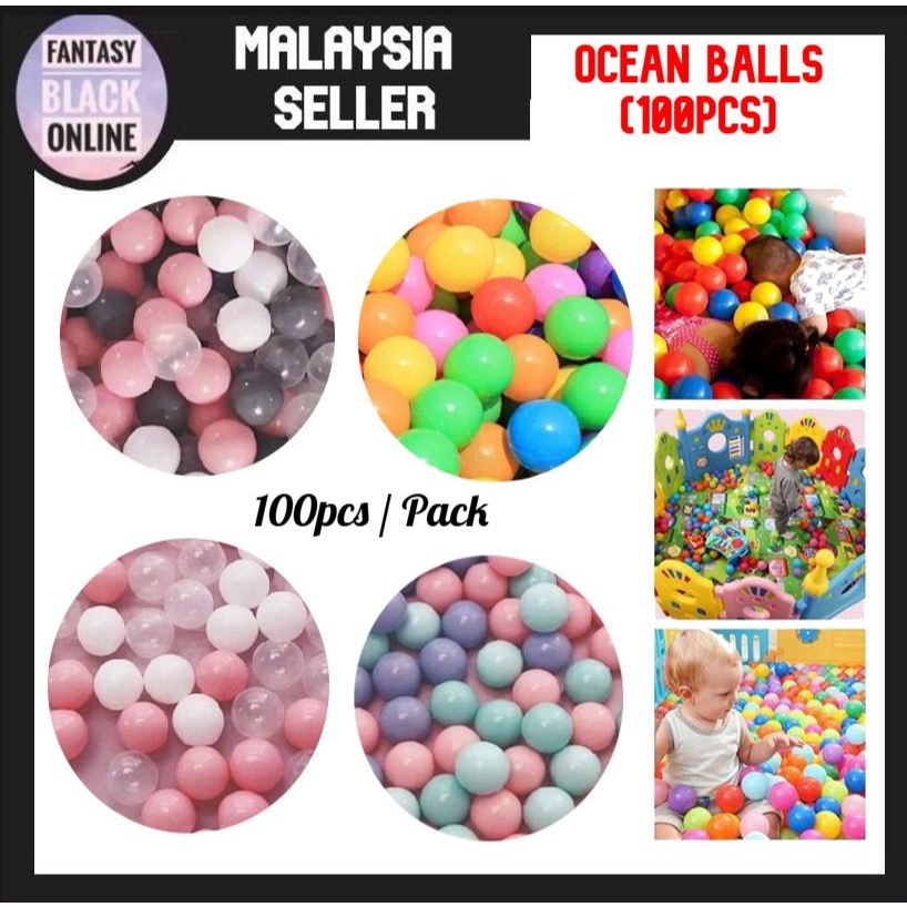 [Ready Stock] 100pcs Colorful Ball Plastik Lembut Ocean Ball Funny Baby ...
