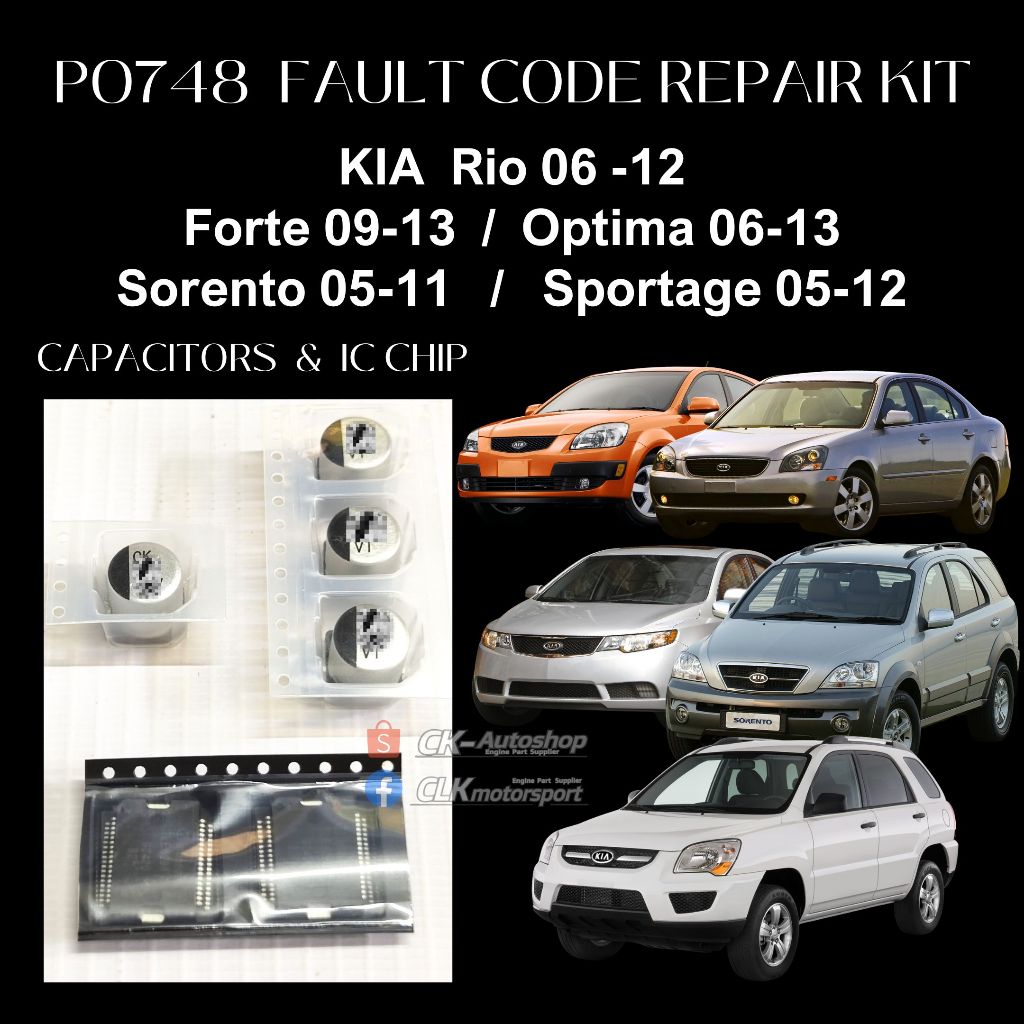 ECU fault code P0748 Capacitor & IC Repair Kit - KIA Rio Forte Optima ...