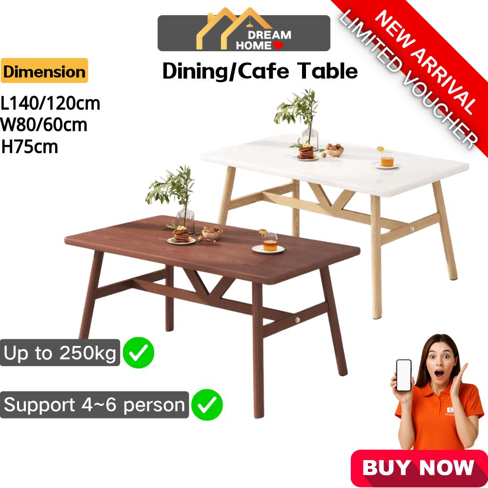 Dream Home Ikea 4-6 Person Nordic Dining / Cafe Table Meja Kedai Makan Kayu 4 / 6 Kerusi Ikea ...