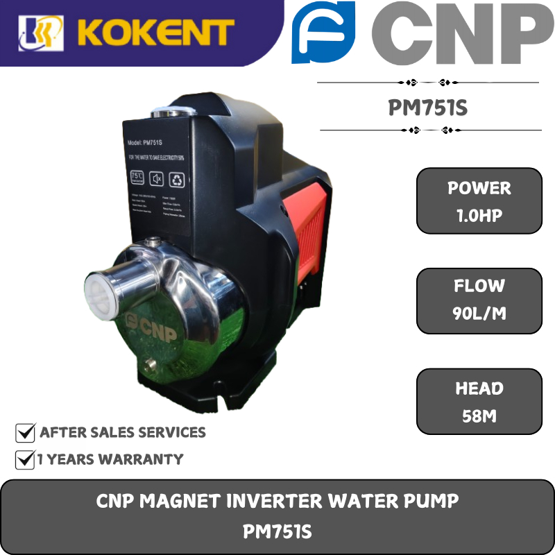 CNP MAGNET INVERTER WATER PUMP (SELF-PRIMING) (1") (0.75KW,1HP,160-260V ...