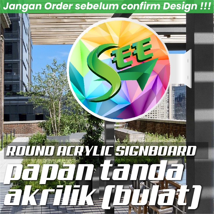 [Custom Made] PAPAN TANDA AKRILIK (BULAT) / Round Acrylic Signage ...