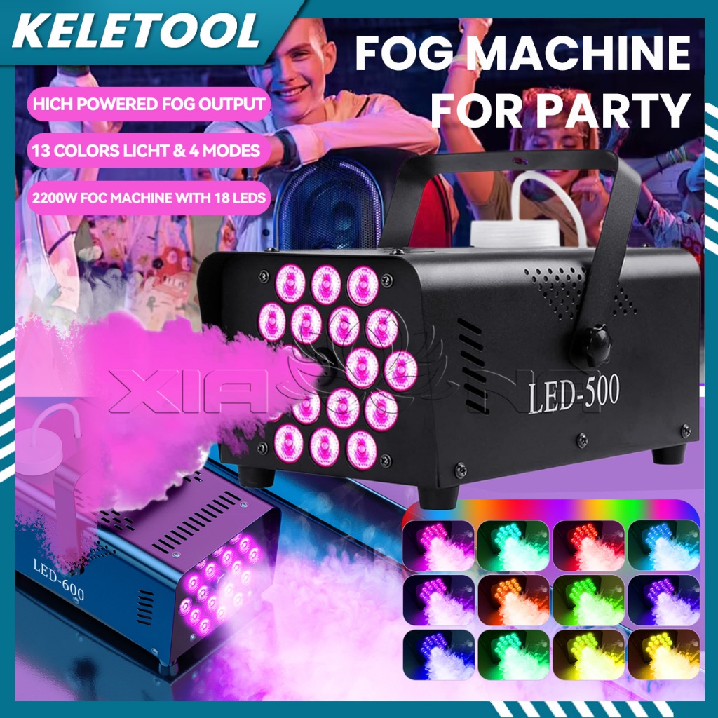 Fog Machine with Lights 18 LED Fog 16 Colors lighting Strobe Effects ...