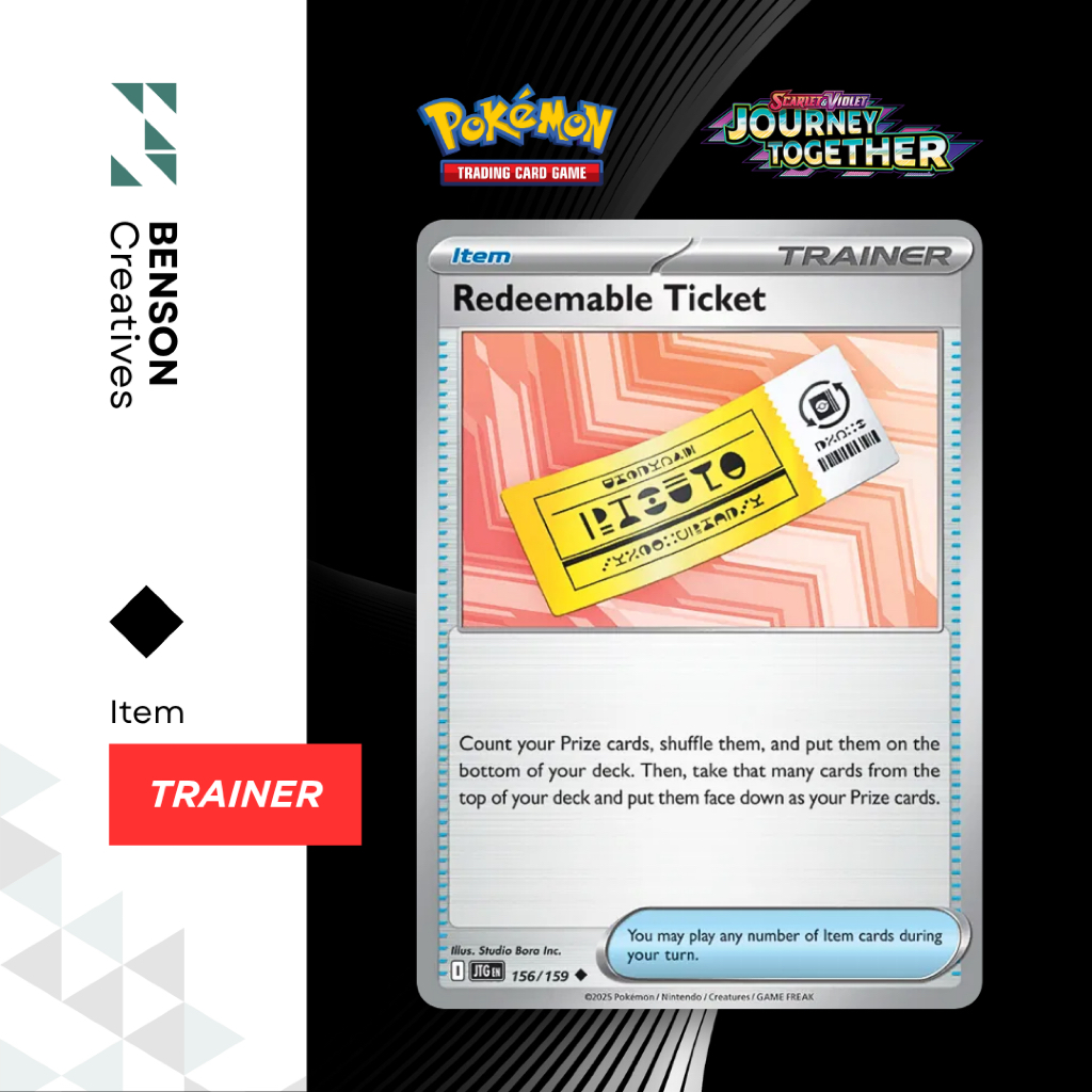 Redeemable Ticket | 156/159 | Trainer - Item [Journey Together] Pokémon ...
