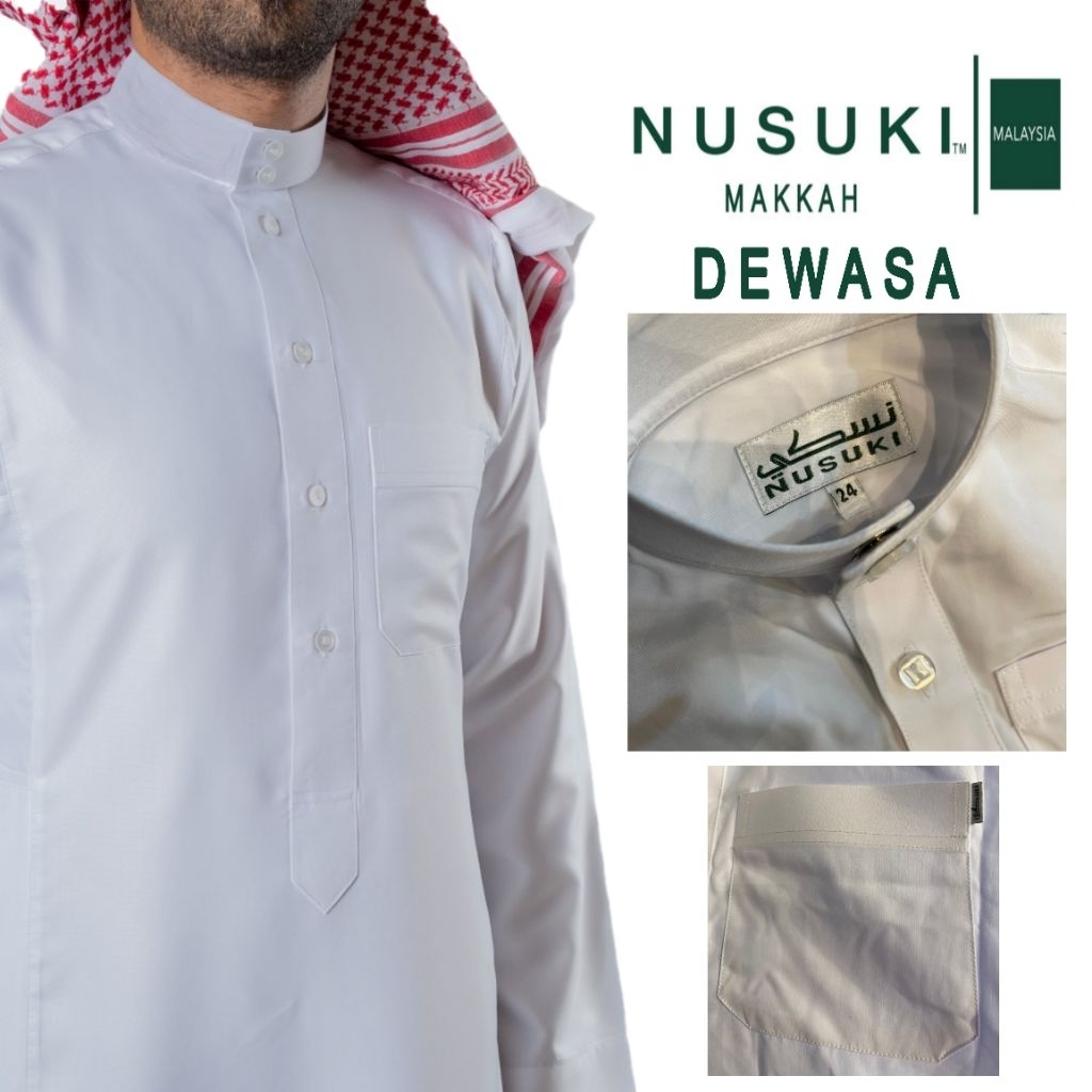 Jubah Nusuki Makkah Berkolar Dewasa Koshibo 100% ORIGINAL🔥🔥 | Shopee ...