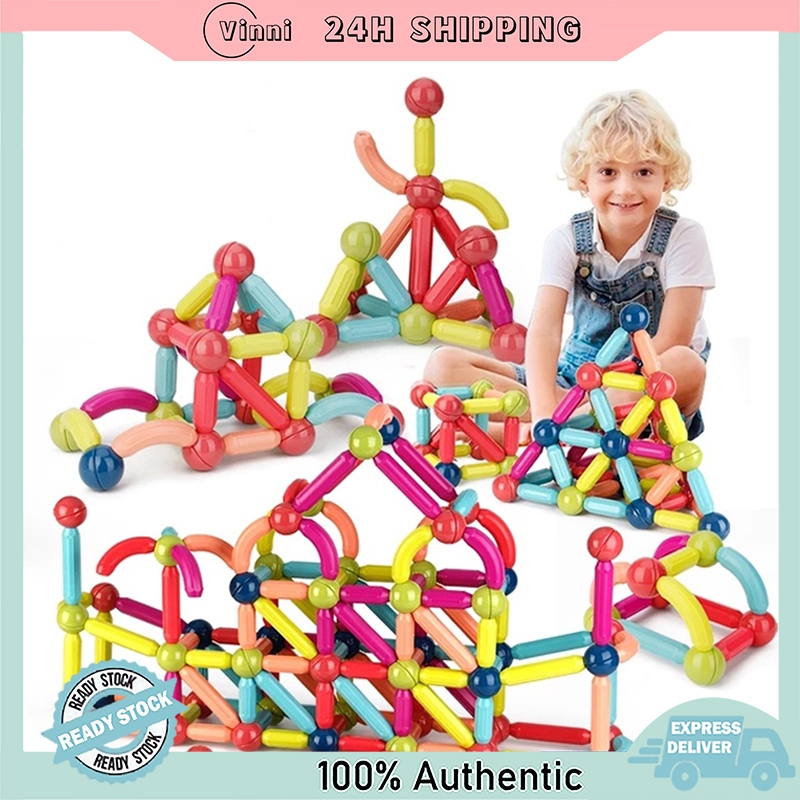 130PCS Kids Magnetic Stick Balls Building Toy Blocks High Quality 3D ...