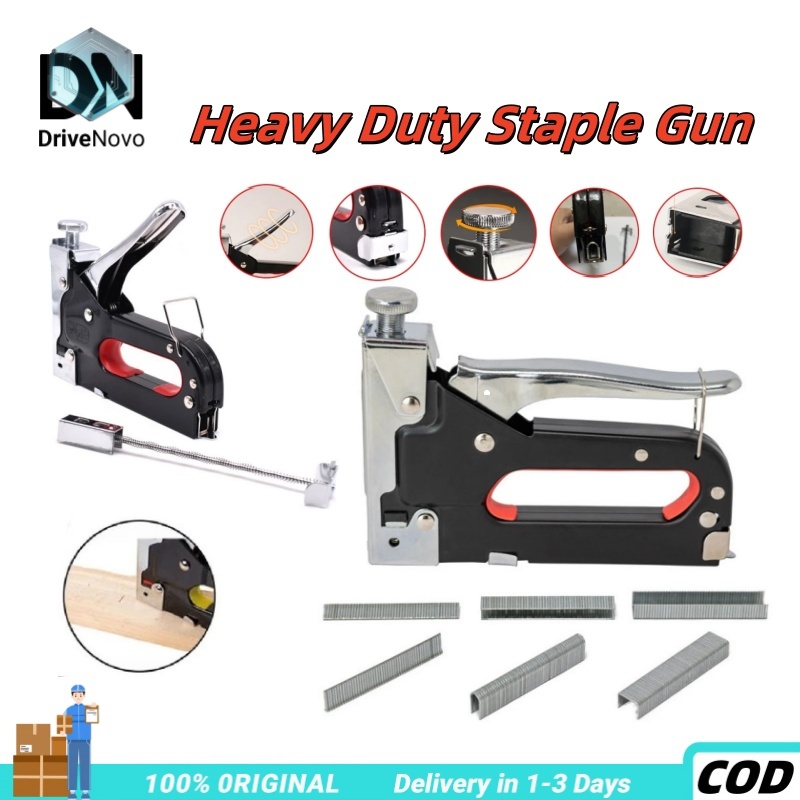 DriveNovo Stapler Gun Heavy Duty 3 In1 Staple Nail Gun Machine Kayu ...