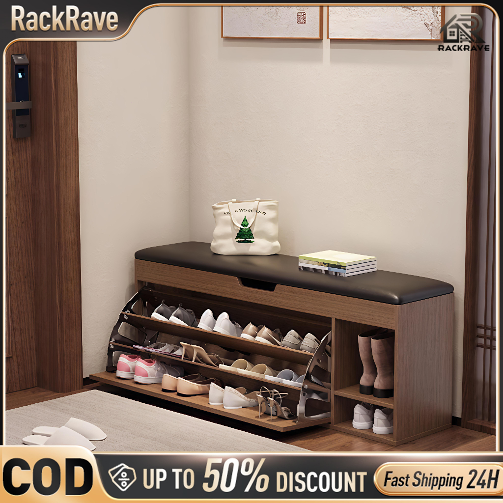 RR- Shoe Rack bench With Soft Pad Wooden Stool Shoes Storage Cabinet ...