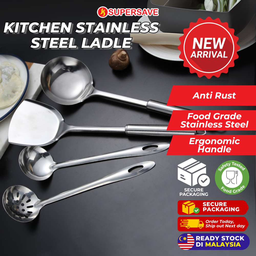 SUPERSAVE Stainless Steel Ladle Large Spoon Buffet Steamboat Kitchen ...