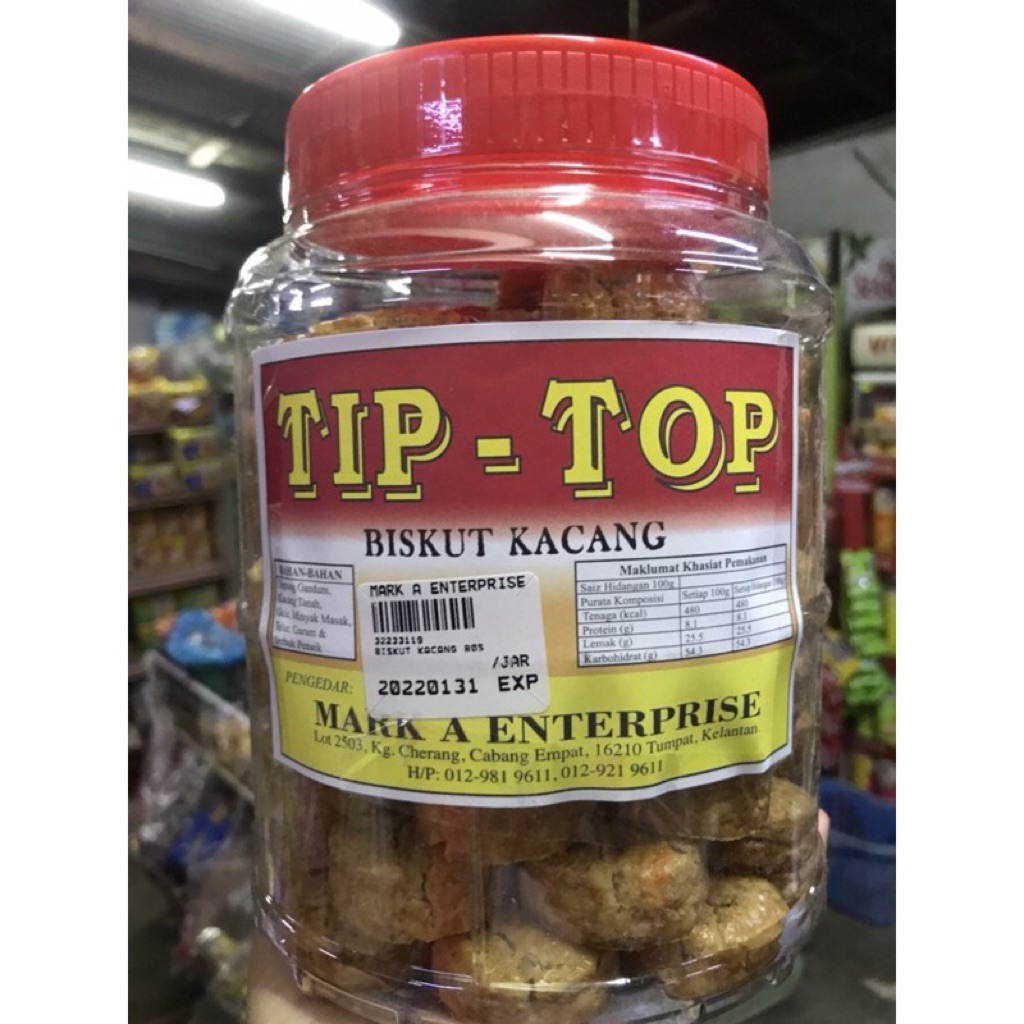 TIP TOP BISKUT KACANG 100g (1 BOTOL) | Shopee Malaysia