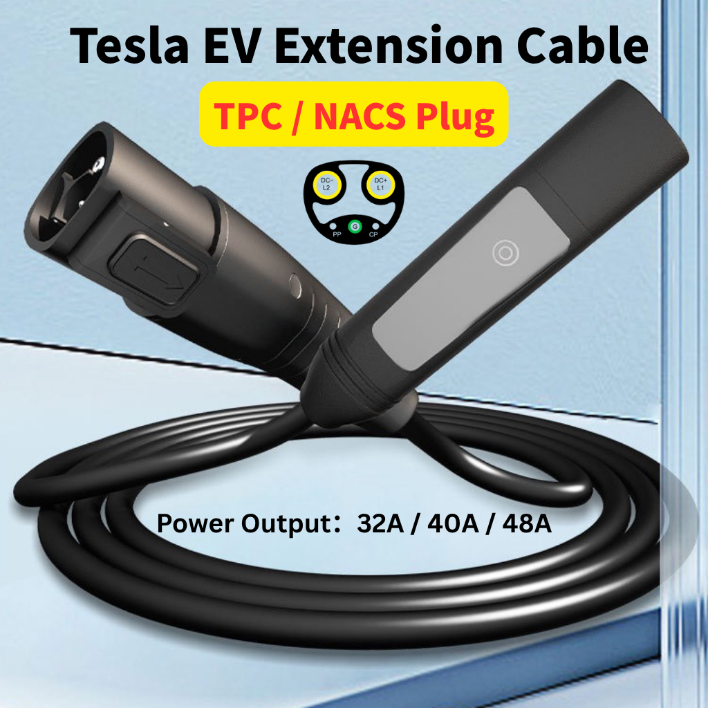 ⚡Tesla EV Extension Cable 32A / 40A / 48A AC | TPC / NACS Plug ...