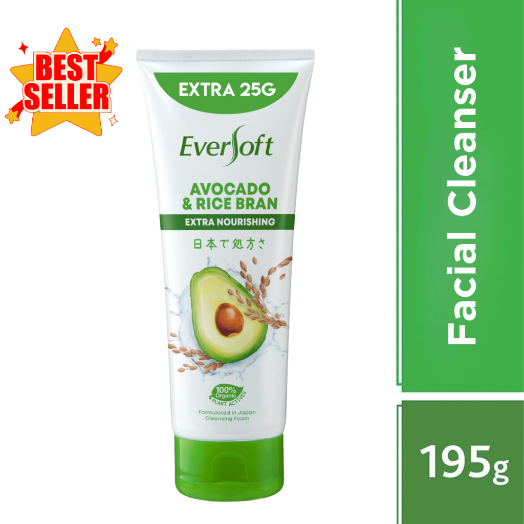 EVERSOFT Avocado Cleanser Foam [120g / 195g] | Prevents Skin Ageing ...