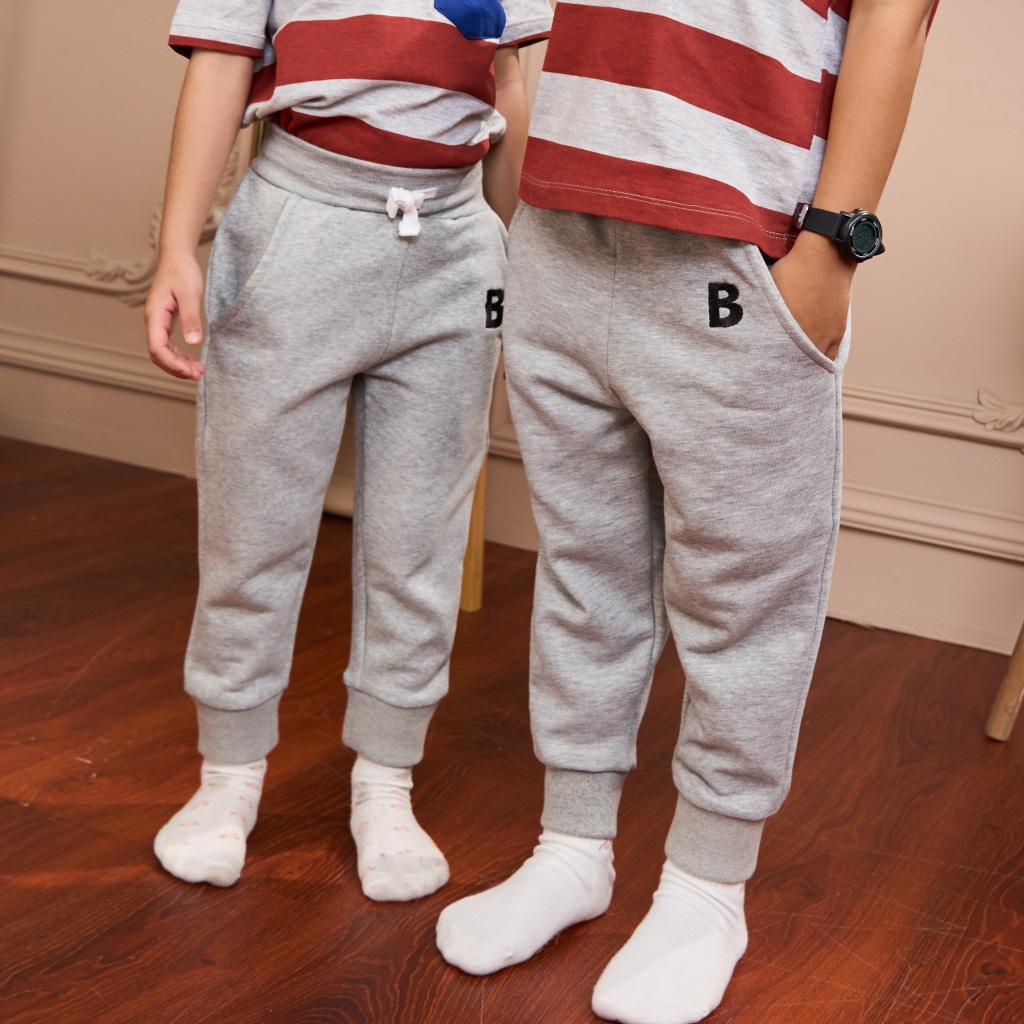 (BUMSBUMS) JOGGER PANT (6m-12y) - fabrik kapas, separa memeri, pinggang ...