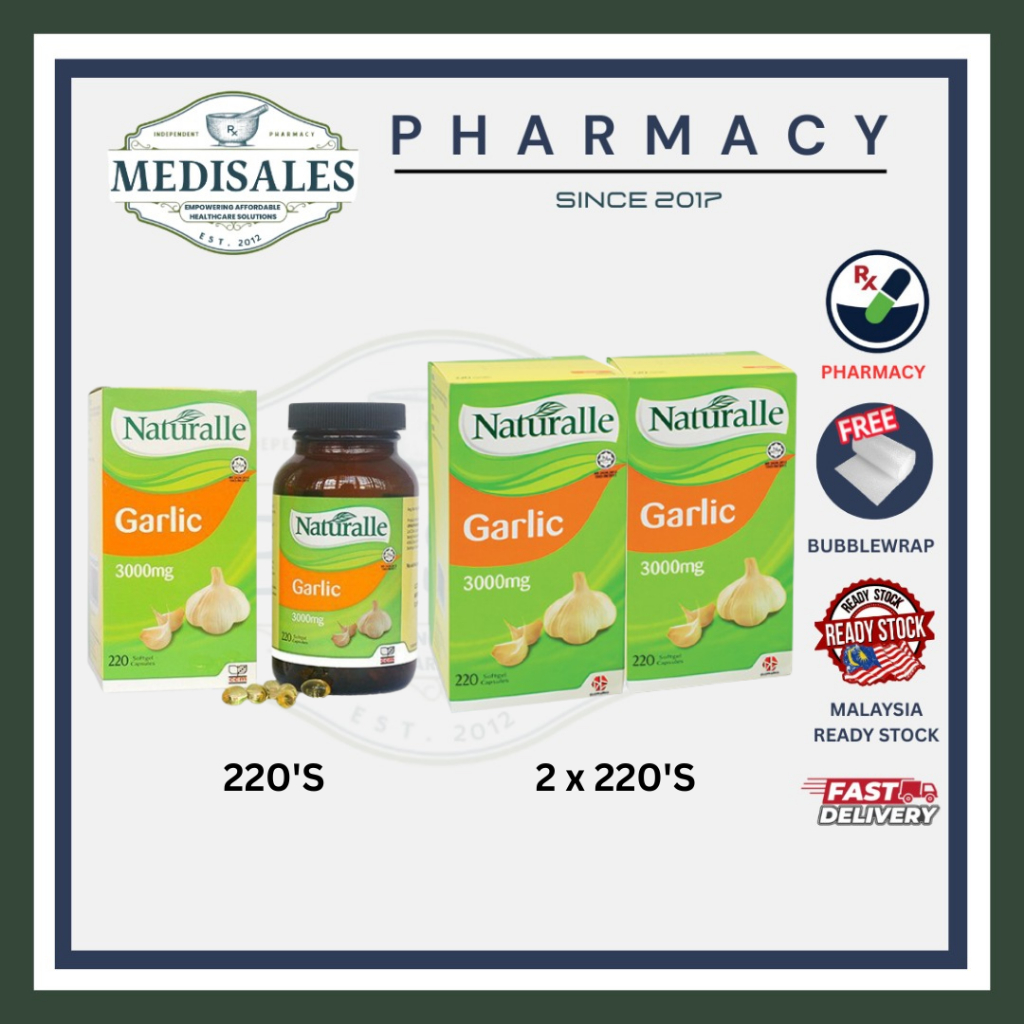 NATURALLE GARLIC 3000MG SOFTGEL CAPS 220'S | 2 X 220'S (EXP 12/2027 ...