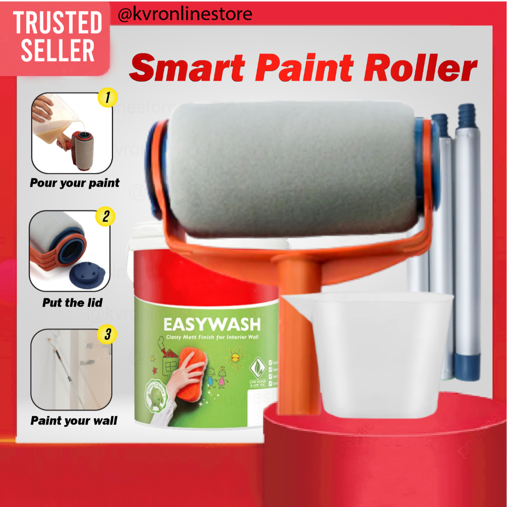 5 IN 1 DIY Refillable Paint Roller Set Tool Non Drip Magic Paint Roller ...