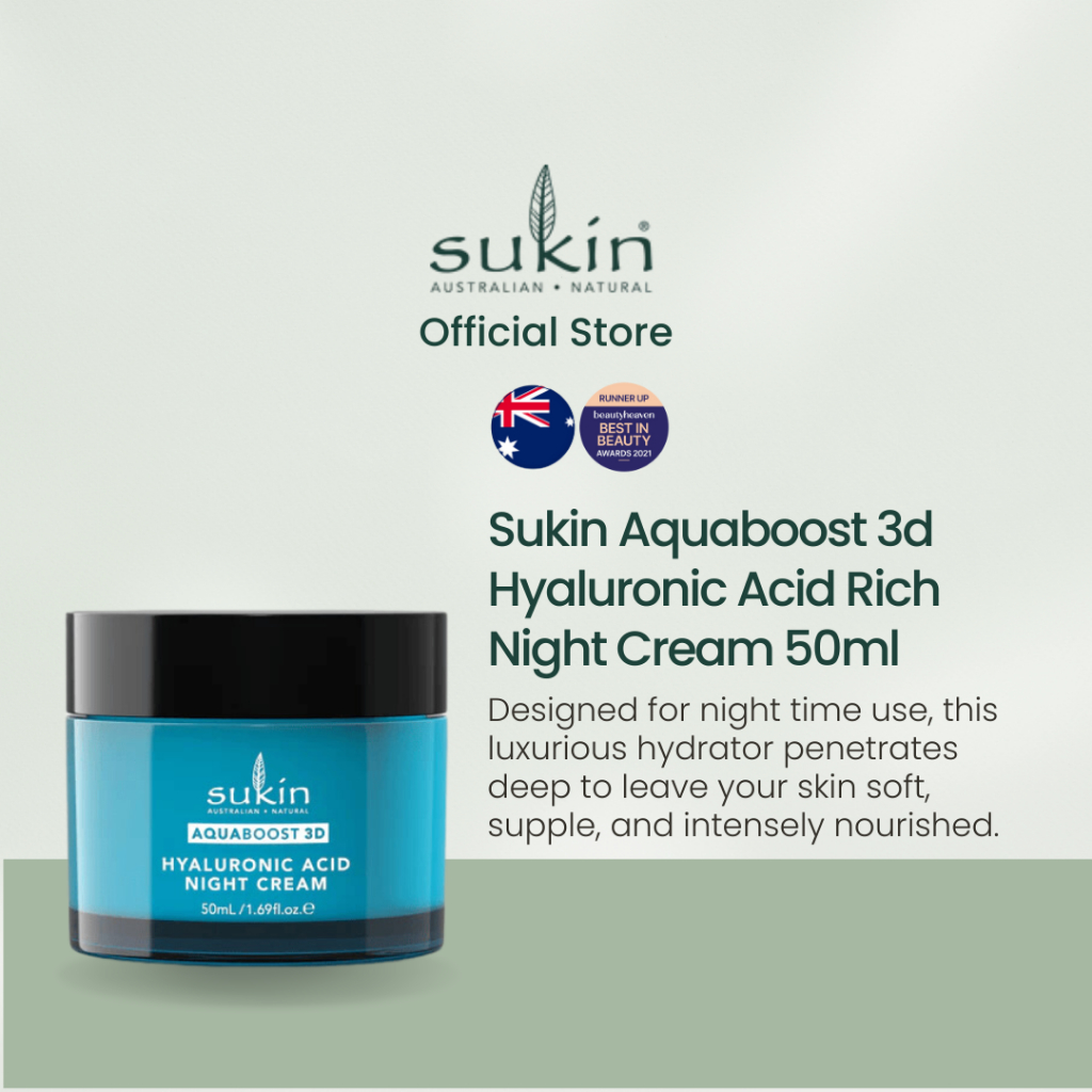 Sukin Aquaboost 3d Hyaluronic Acid Rich Night Cream (50ml) | Shopee ...