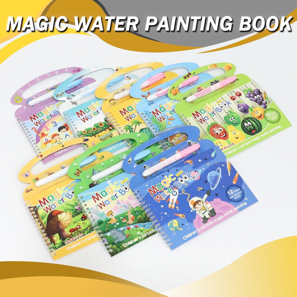 Kid Magic Water Coloring Book Painting Book With Magic Pen Children ...