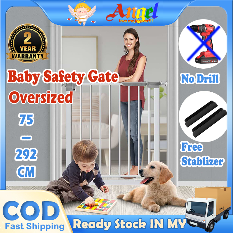 75-292CM Pagar Baby Safety Gate 3-Lock Auto Close Pagar Budak Pet Gate ...