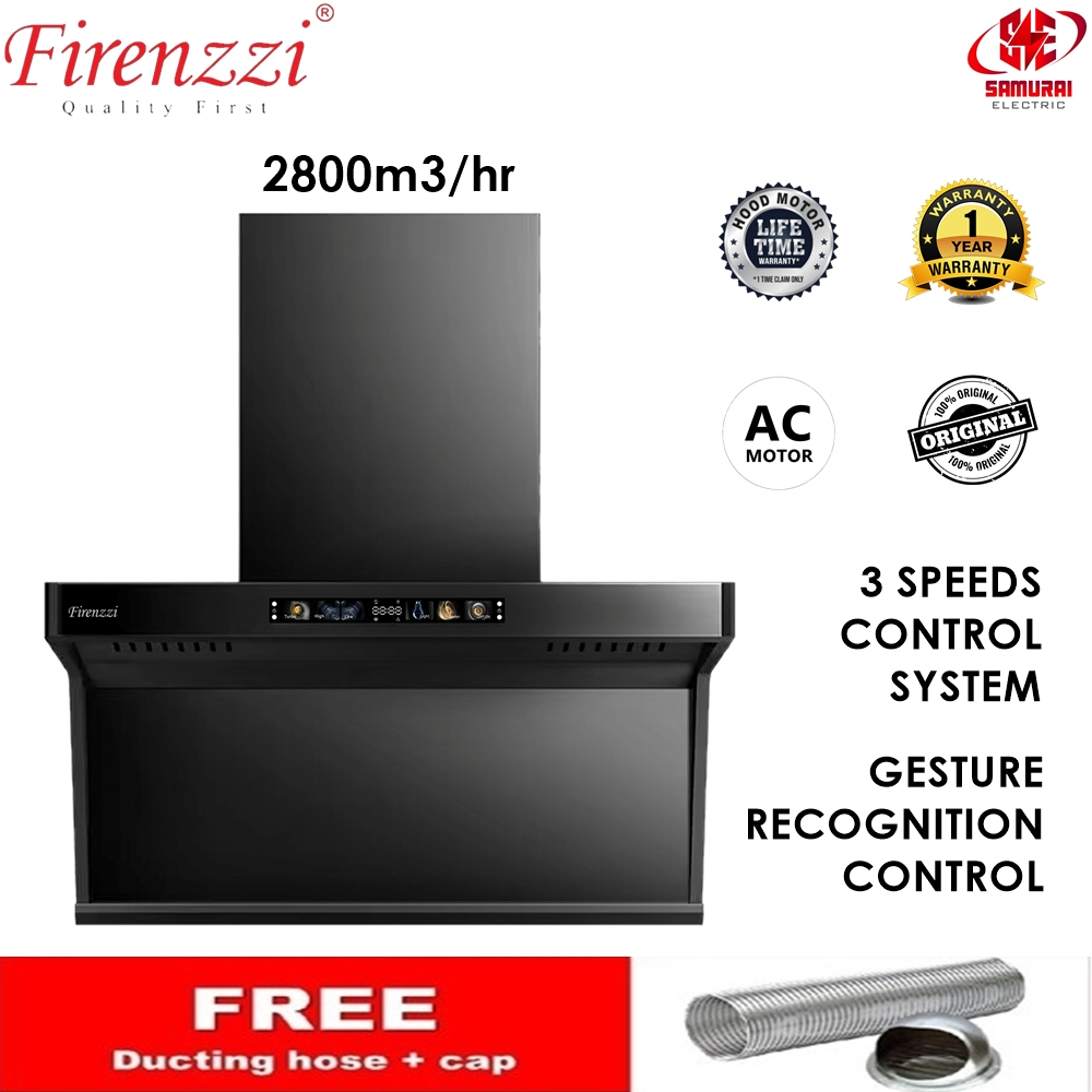Firenzzi Intelligent Cooker Hood AC Motor 2800m3/hr Suction Power ...