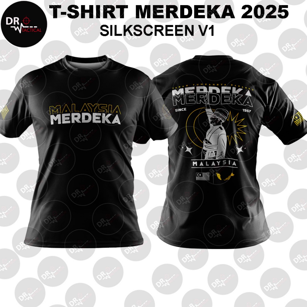 Dr Tactical Microfiber Silkscreen Printed T-Shirt Merdeka 2025 Version ...