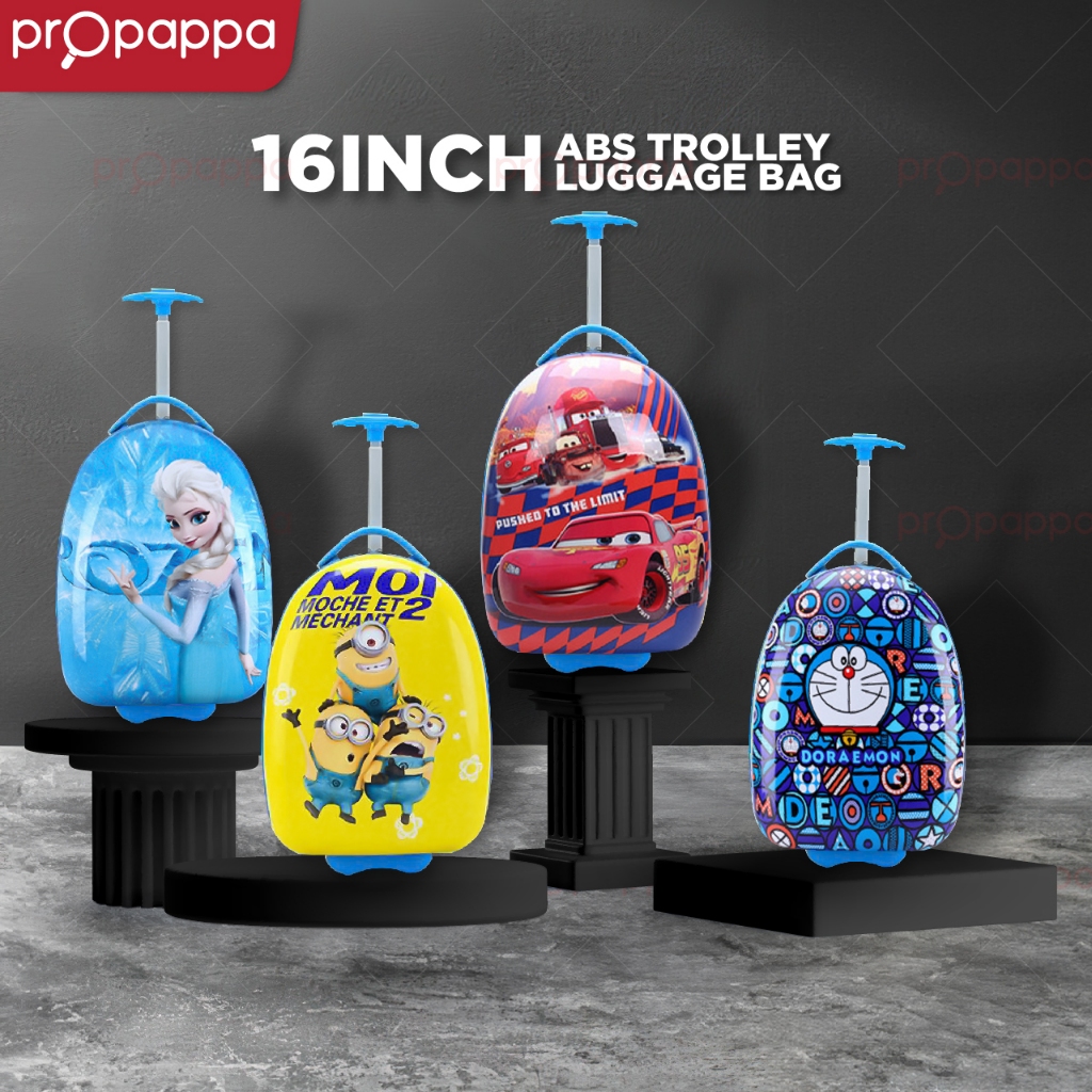 Propappa - 16 Inch 3D Cartoon Kid Luggage with Trolley | Beg Troli ...