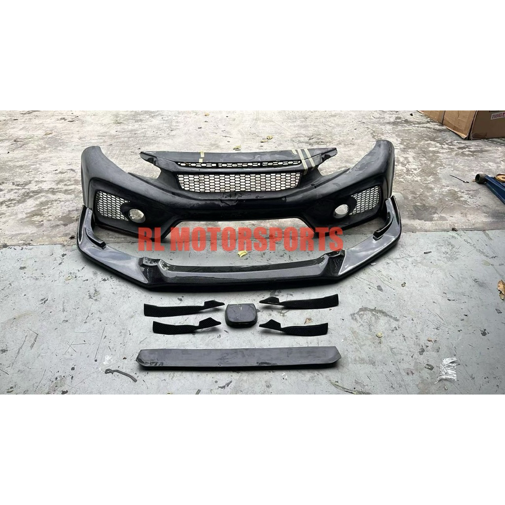 Honda civic FK7 FK8 Type R Varis front bumper canard air duct bodykit ...