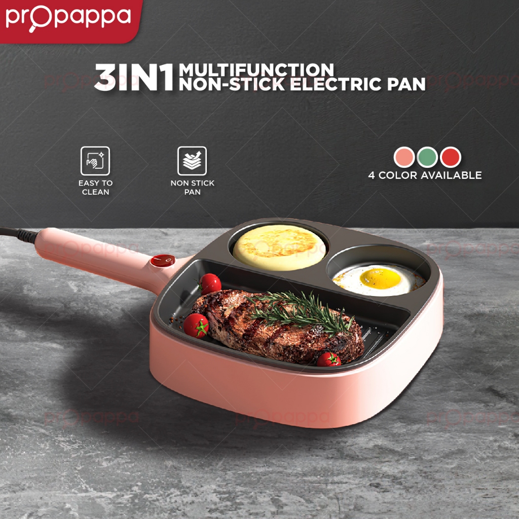 Propappa - 3in1 Multifunction Electric Breakfast Pan Non Stick | Kuali ...