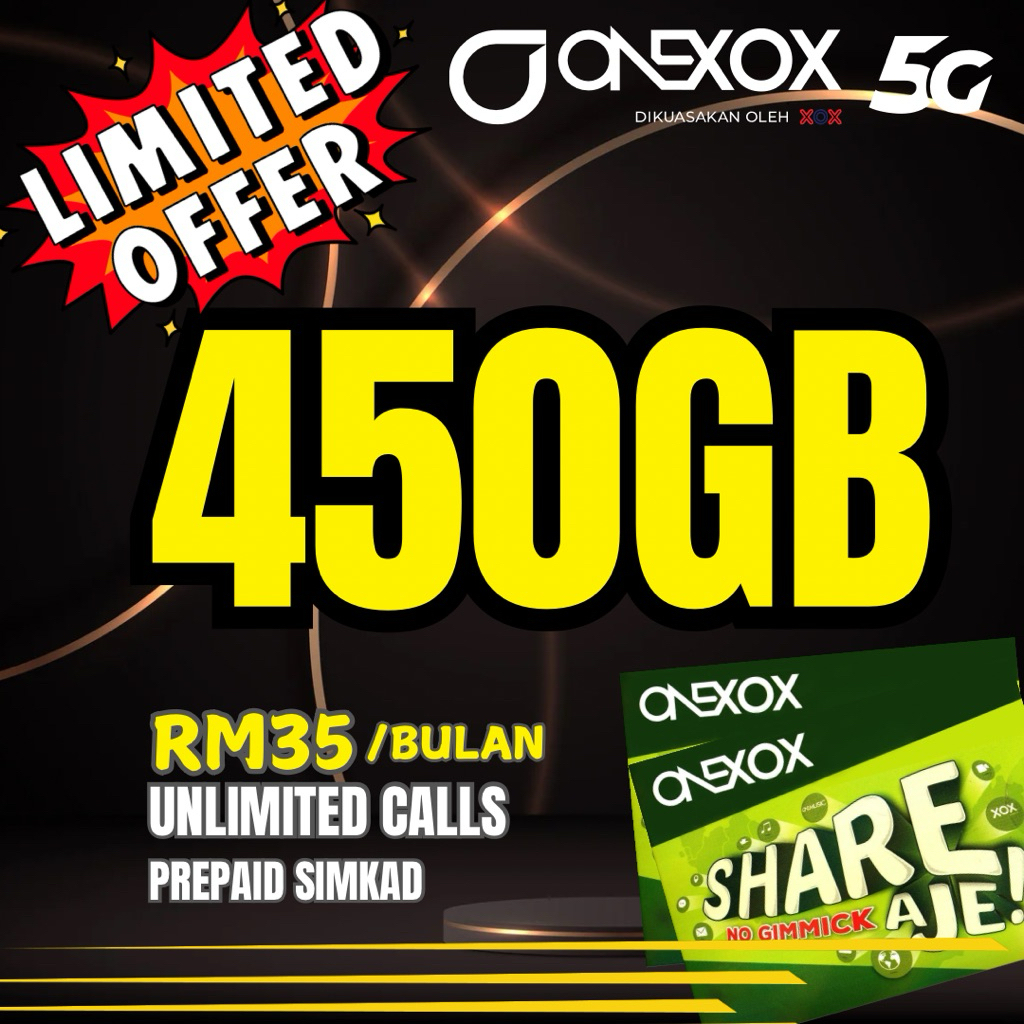 ONEXOX 460GB Unlimited Data and Call Prepaid Sim Card Prepaid Simkad ...