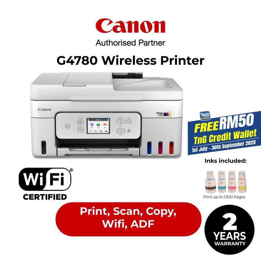 Canon PIXMA G4780 MegaTank Wireless All-In-One Printer(Print/Scan/Copy ...